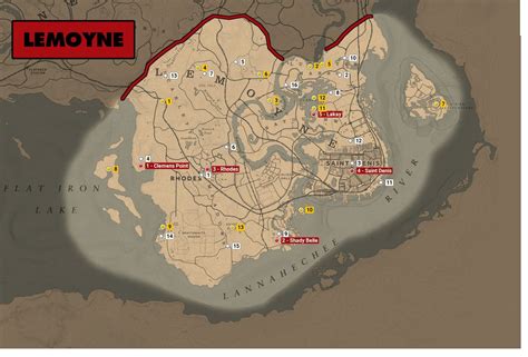 Red Dead Redemption 2 Lemoyne World Atlas Map