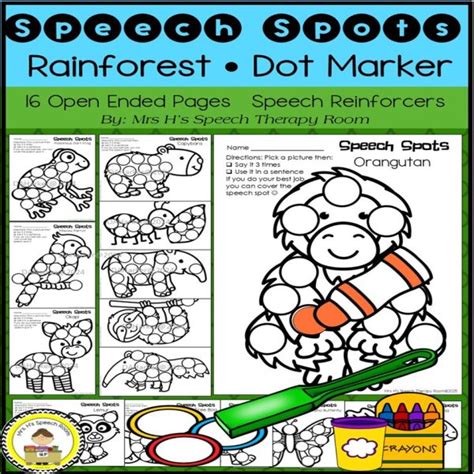 Rainforest No Prep Speech Therapy Dab A Dot Marker Activities For