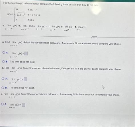 Solved For The Function G X Shown Below Compute The Chegg