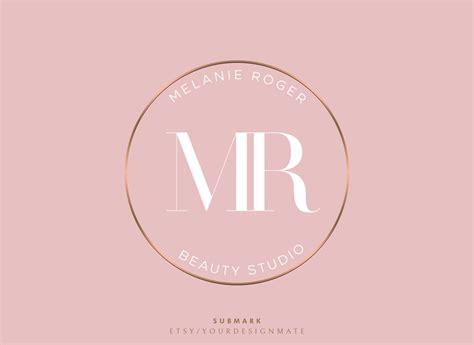 Microblading Logo Rose Gold Logo Pink Beauty Logo Premade Logo
