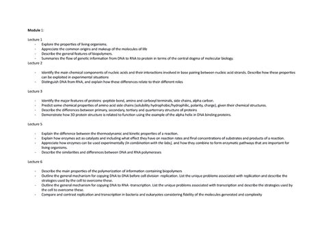 Module 1 Lecture Notes 1 Module 1 Lecture 1 Explore The Properties Of Living Organisms