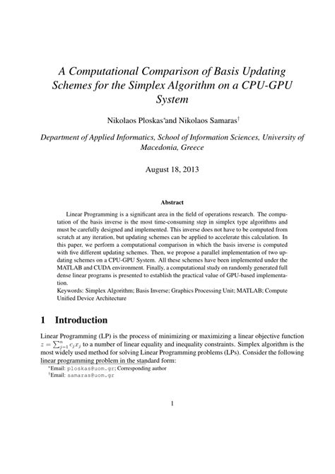 pdf a computational comparison of scaling techniques for linear