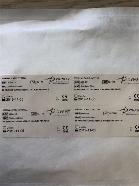 New Pioneer Surgical 400 411 Sternal Cable System Stainless Steel Ss Ss Reverse Cutting