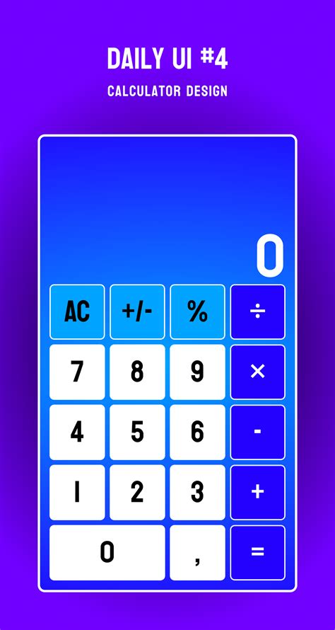Daily Ui 4 Calculator Design On Behance