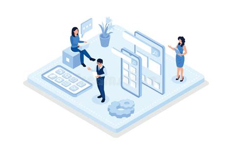 Developers Prototyping Ui Design And User Experience Concept Stock Vector Illustration Of