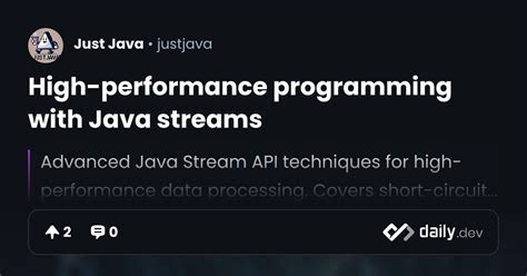 High Performance Programming With Java Streams Dailydev