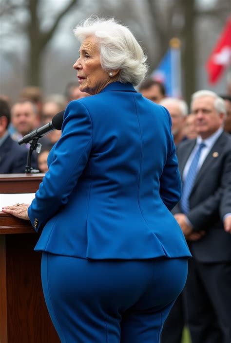 Huge Sexy Booty Granny Big Butt Cheeks In Tight Blue Dress