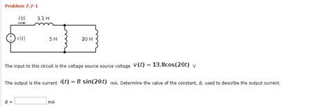 Solved The Input To This Circuit Is The Voltage Source Chegg Com