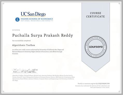 Surya Prakash Reddy Puchalla On Linkedin Algorithms Coursera