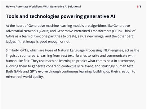 How To Automate Workflows With Generative Ai Solutionspdf Technology