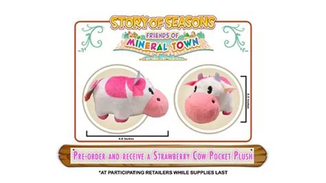 Story Of Seasons Strawberry Cow Pocket Plush The Gaming Shelf