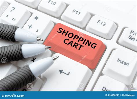 Conceptual Caption Shopping Cart Word Written On Case Trolley Carrying