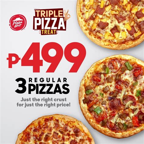 Pizza Hut Triple Pizza Treat 3 Regular Traditional Pizzas For ₱499