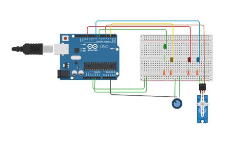 Circuit Design Led Und Servo Mit Potentiometer Steuern Tinkercad