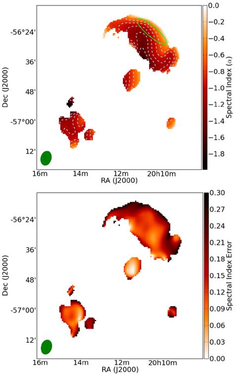 Top Panel Spectral Index Map Generated From A Four Point Power Law Download Scientific