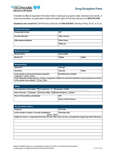 Fillable Online Drug Exception Form Fax Email Print PdfFiller