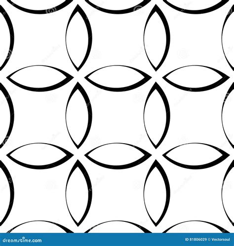 Monochrome Repetitive Pattern With Petal Flower Leaf Shapes Stock