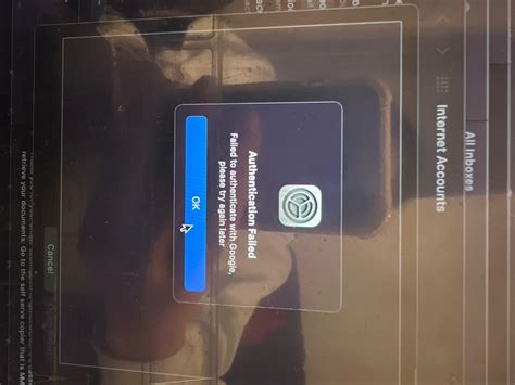 Authentication Failed Google Account Apple Community