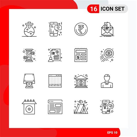 User Interface Pack Of 16 Basic Outlines Of Email Contract Currency