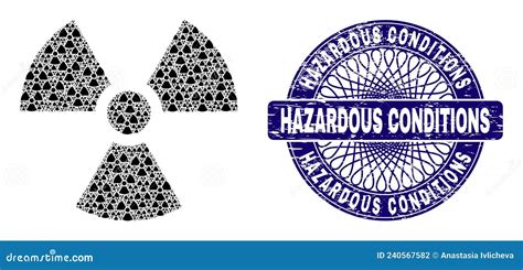 Radioactivity Recursive Composition Of Radioactivity Icons And Grunge Hazardous Conditions Round