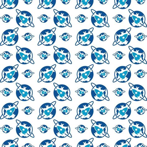 Rocket Noticeable Trendy Multicolor Repeating Pattern Illustration