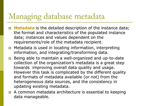 PPT Developing An Ontology Based Metadata Management System For Heterogeneous Clinical