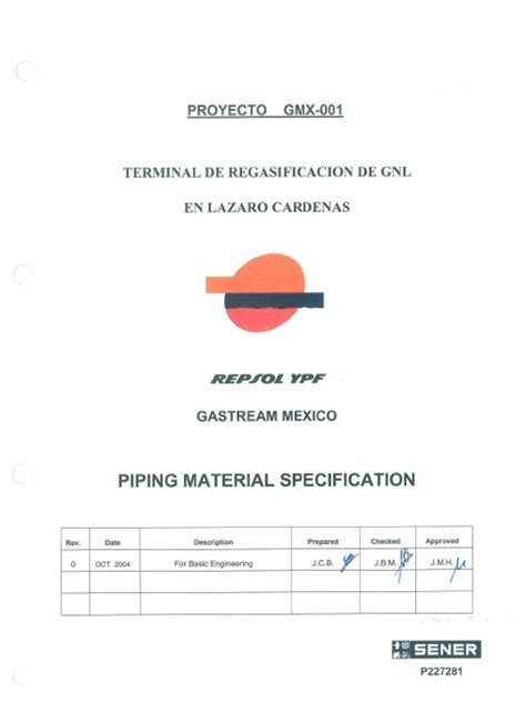 Lng Piping Material Specification Pdf Valve Pipe Fluid Conveyance