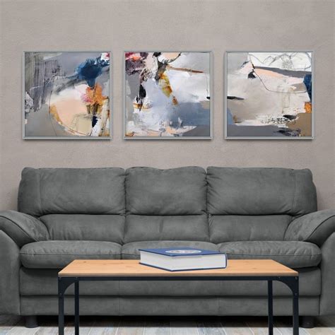 Silent Motion By Natasha Barnes Set Of 3 Framed Canvases