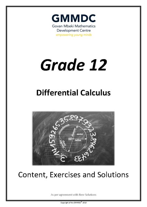 Grade 12 Differential Calculus Concepts Exercises And Solutions Studocu