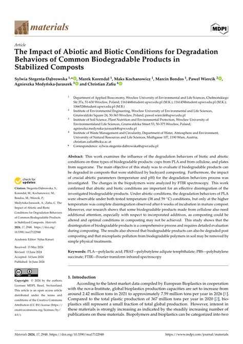 Pdf The Impact Of Abiotic And Biotic Conditions For Degradation