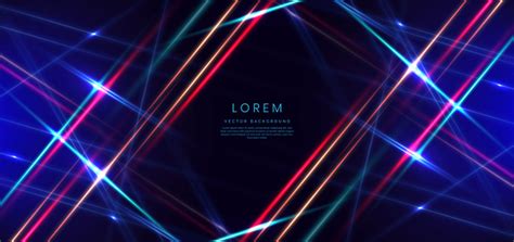 추상적인 기술은 진한 파란색 배경에서 움직이는 속도 동작이 있는 미래 지향적인 빛나는 네온 블루와 레드 라이트 라인 0명에 대한 스톡 벡터 아트 및 기타 이미지 Istock