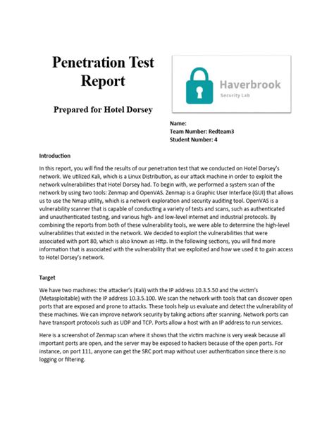 Penetrationtestreport Sa Pdf Port Computer Networking Computer