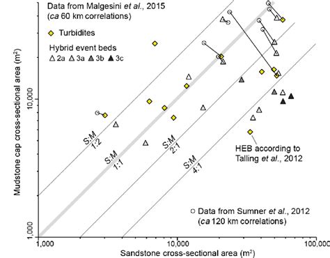 Cross Sectional Area Along Depositional Dip For Sandstones And Their