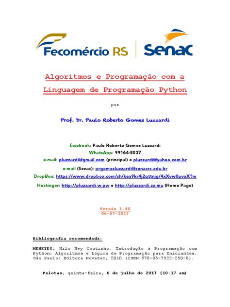 programação python pdf python linguagem de programação