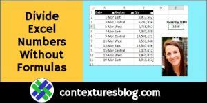 Quick Tip Divide Excel Numbers Without Formulas Contextures Blog