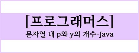프로그래머스 문자열 내 P와 Y의 개수 Java