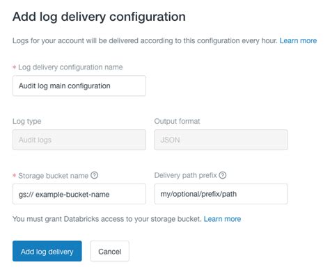 Configure Audit Log Delivery Databricks Documentation