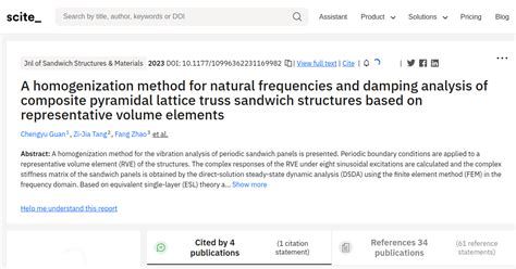 Citation Report A Homogenization Method For Natural Frequencies And Damping Analysis Of