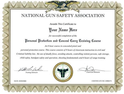 Firearms Training Certificate Template At Johanna Engles Blog
