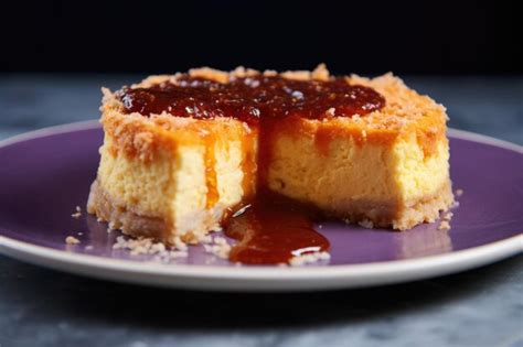 Premium Ai Image Homemade Cheesecake With A Crushed Biscuit Base