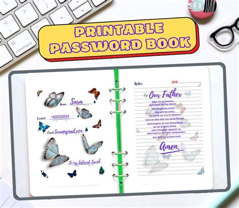 Printable Password Book Password Log Book Password Organizer