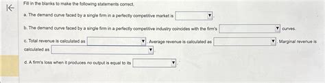 Solved Fill in the blanks to make the following statements | Chegg.com
