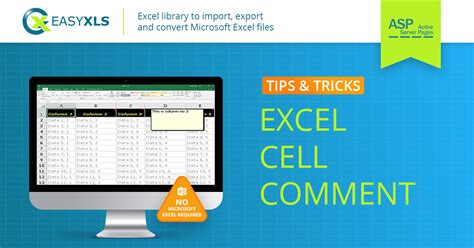 Add Comments To Excel Cell In Classic Asp Easyxls Guide