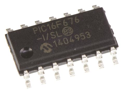 microchip pic16f676 i sl 8bit pic microcontroller pic16f 20mhz 1024 x 14 words 128 b flash