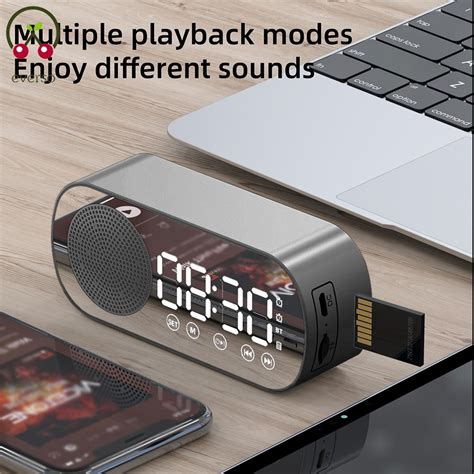 Digital Alarm Clock Bluetooth 50 Speaker Led Display Mirror Desk Alarm