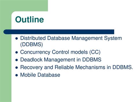 Concurrency Control and Reliable Commit Protocol in Distributed Database Systems Jian Jia Chen ...