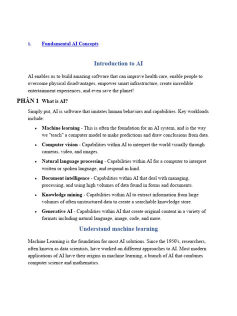 Fundamental Ai Concepts Pdf Artificial Intelligence Intelligence