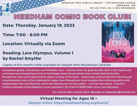 01 19 2023 Virtual Comic Book Book Club Meeting Needham Public Library