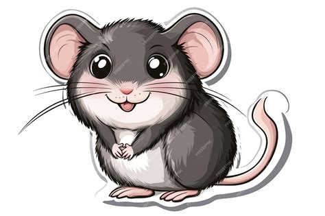 Cute Rat Sticker Cartoon Style Version Premium Ai Generated Vector