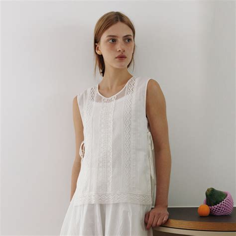 Lace String Sleevelessivory Hago하고